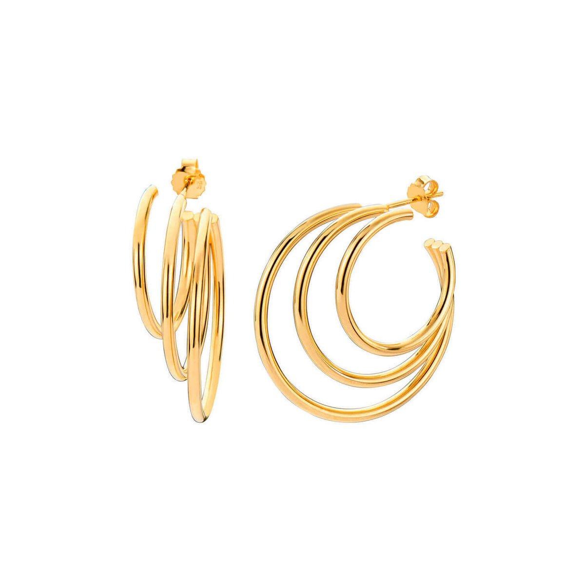 Large Triple Hoops - Gold & Honey