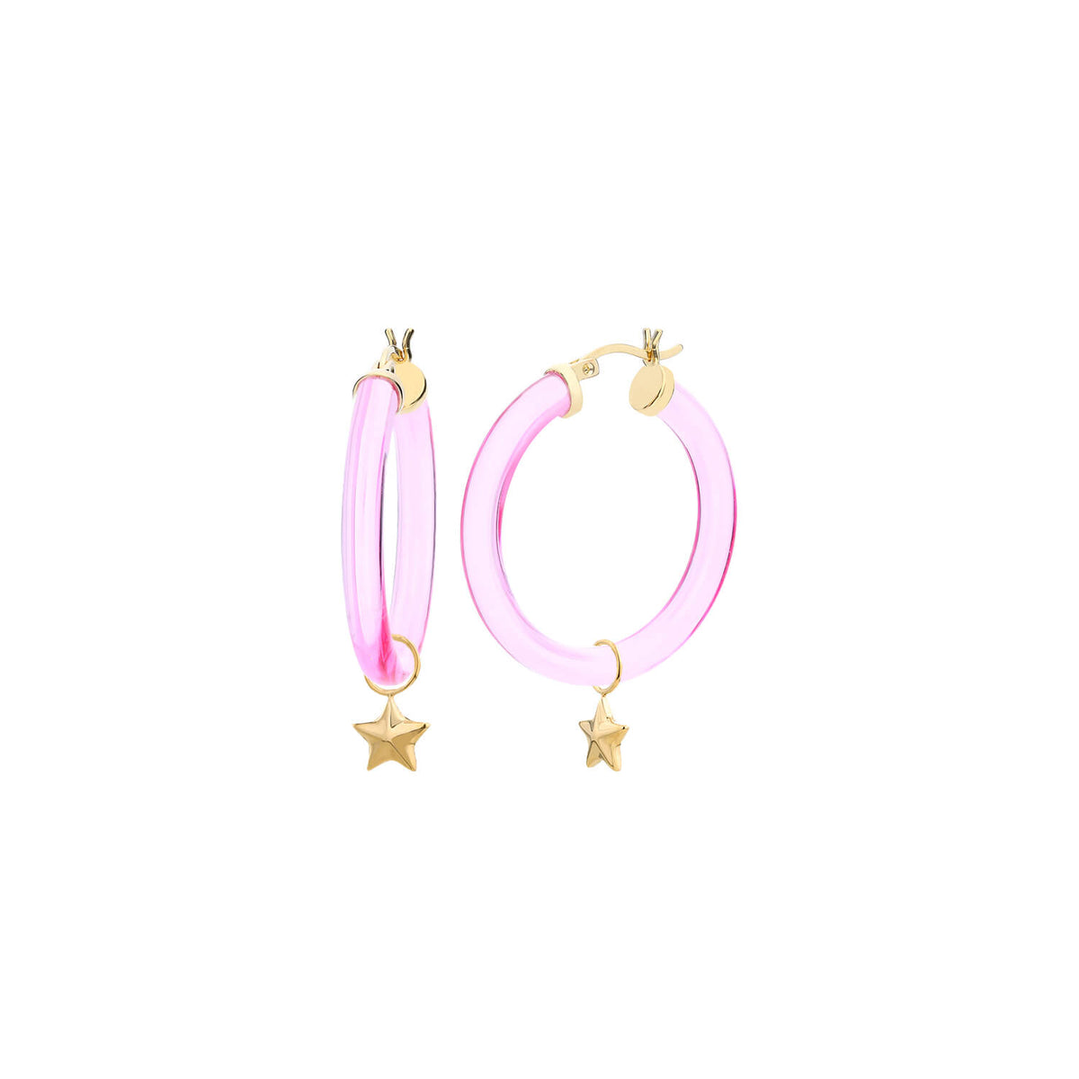 Small hoop earrings with star charm store